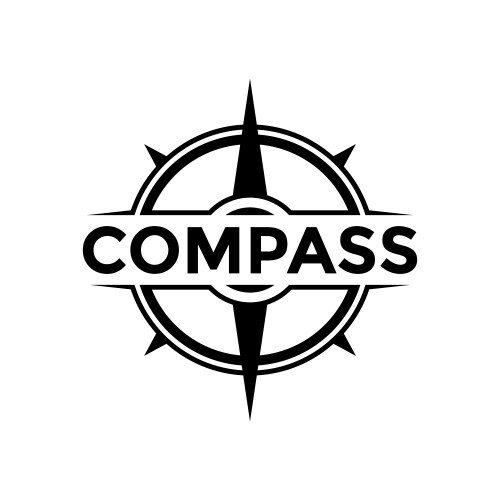 Compass and forest camping logo emblem summer Vector Image