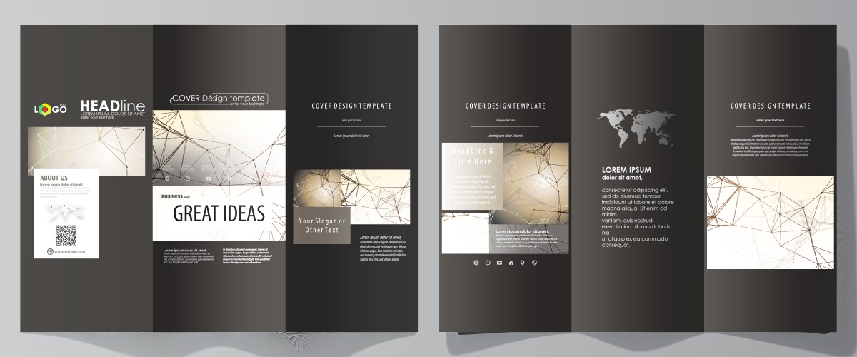 Tri-fold brochure templates on both sides Vector Image