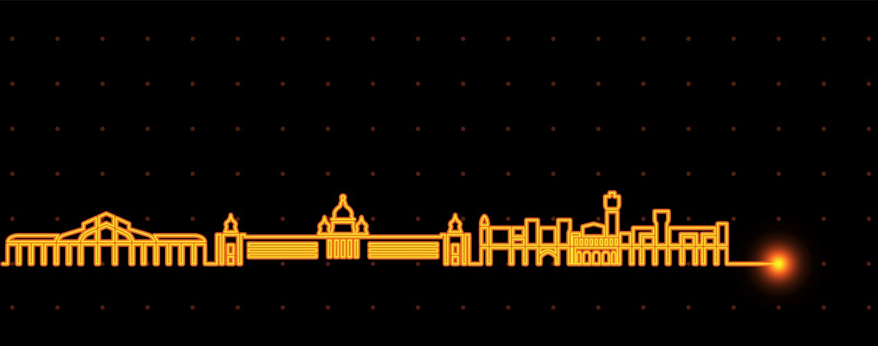 Bengaluru low sun skyline scene Royalty Free Vector Image