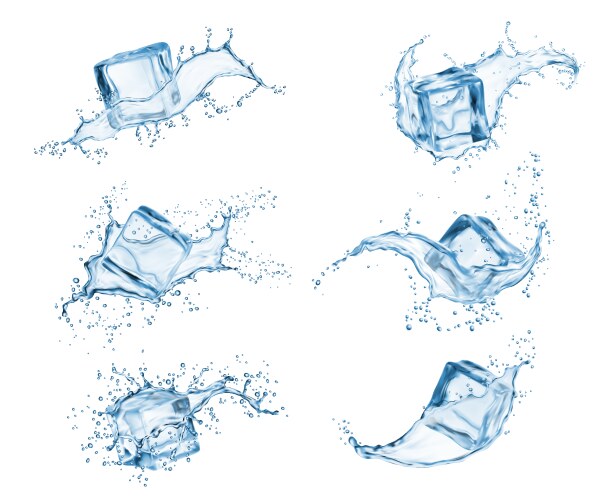 Ice cubes background seamless pattern Royalty Free Vector