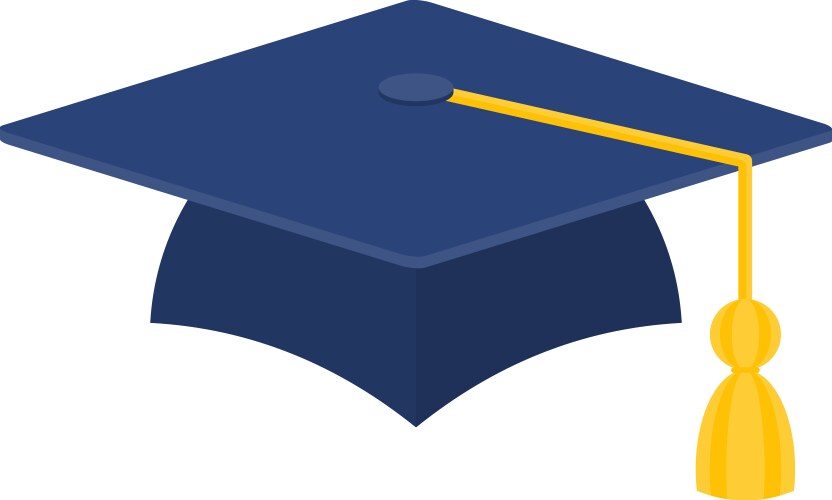 Graduation black logo university graduate cap Vector Image