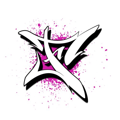Handwritten graffiti font alphabet Royalty Free Vector Image