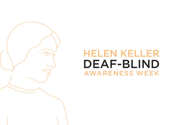 Helen keller deaf-blind awareness week Royalty Free Vector