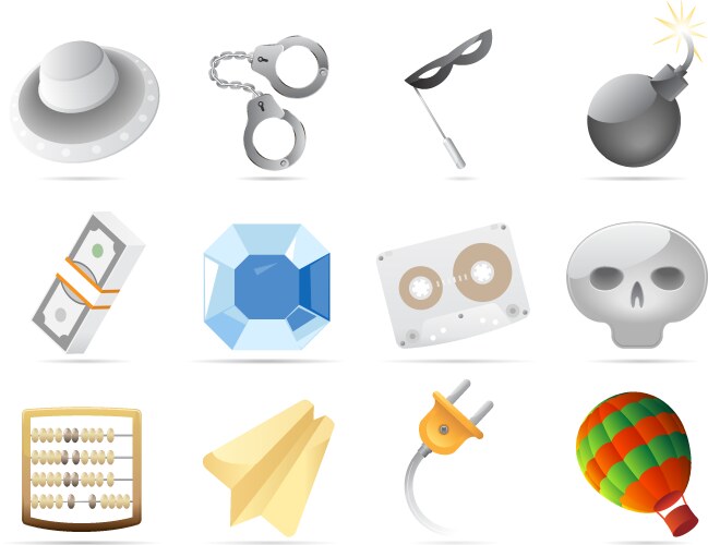 Mri diagnostic icons set cartoon hospital Vector Image