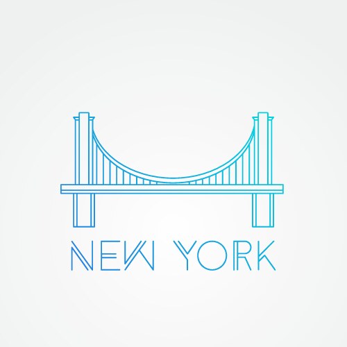 New york usa brooklyn bridge travel sketch Vector Image