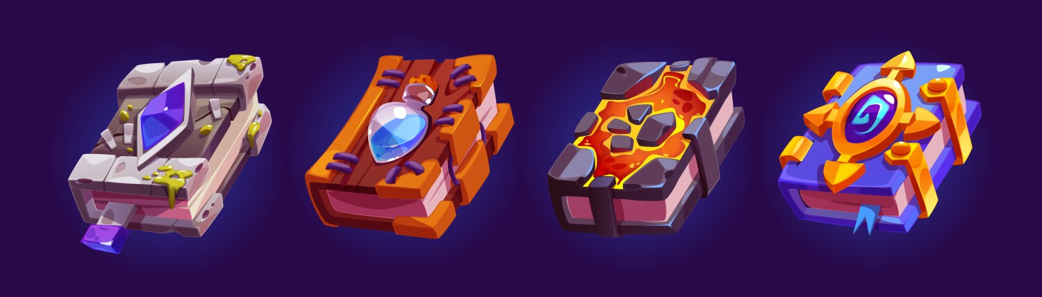 Old magic book for fantasy game ui icon Royalty Free Vector