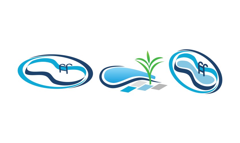 Pool Business Logo Swimming Pool Service, Aqua Logo Design Graphic By