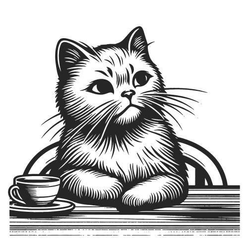 Cat graphic artistic hand-drawn sketch Royalty Free Vector
