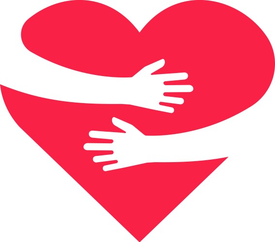 Hugging hands arm embrace belief togetherness Vector Image