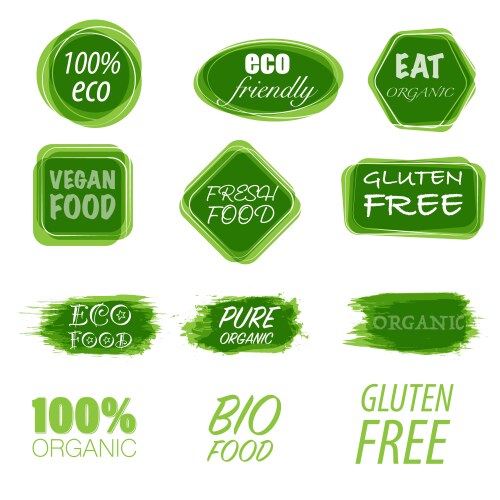 Eco friendly label set Royalty Free Vector Image