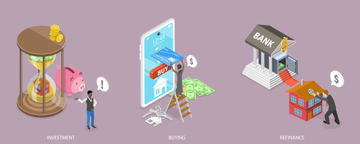 3d isometric flat conceptual Royalty Free Vector Image