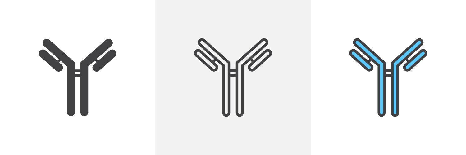 Antibody icon set on white background Royalty Free Vector