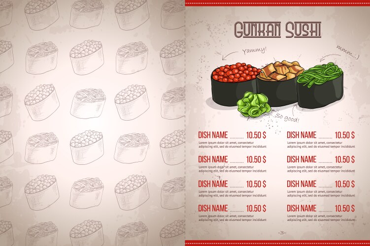 Menu Template Restaurant Cafe Horizontal Vector Images (over 480)