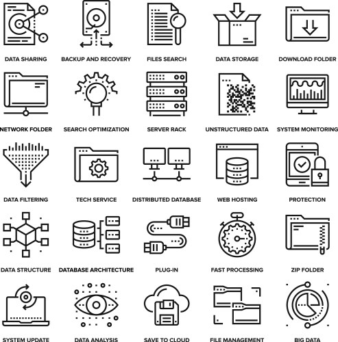 Business management icons pack 42 Royalty Free Vector Image