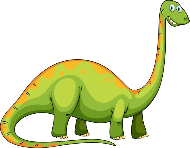 Smiling dinosaur with long neck and spots Vector Image
