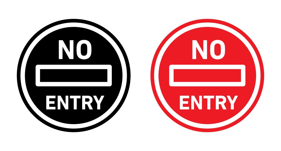 No entry road sign for traffic control restricted Vector Image