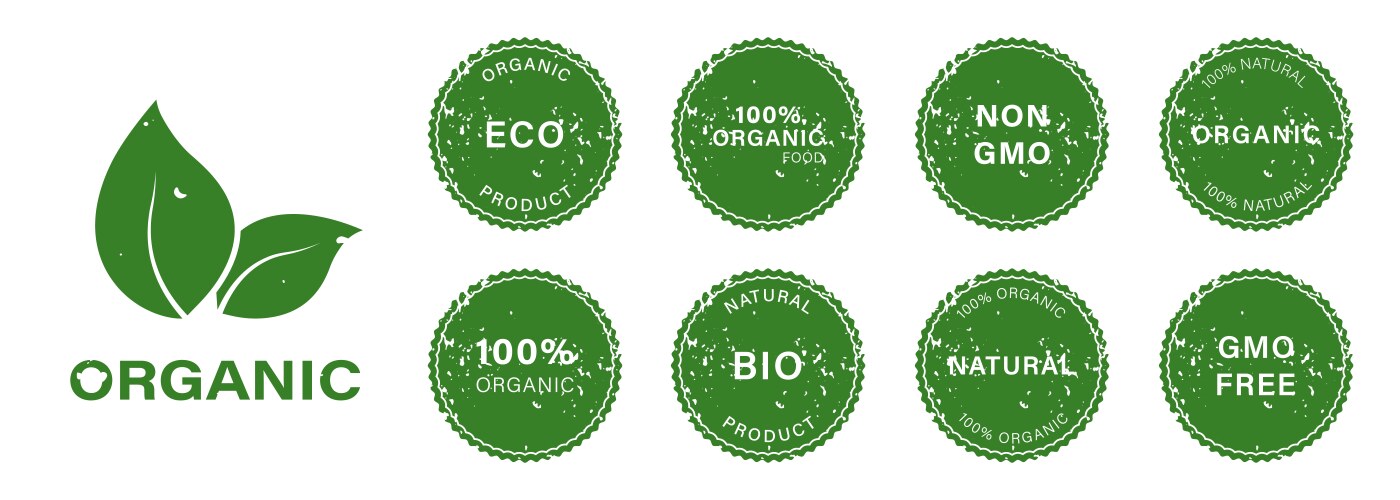 Gmo stop outline sign only eco natural organic Vector Image