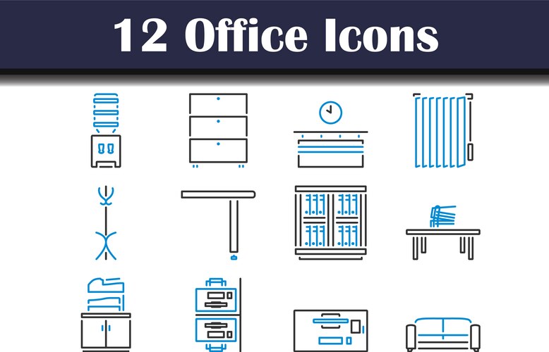 Office icon set Royalty Free Vector Image - VectorStock
