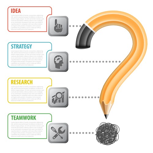 Question mark infographic presentation Royalty Free Vector