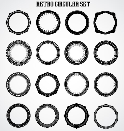 Collection of round and circular decorative Vector Image