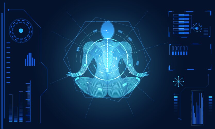 Abstract technology interface consist human body Vector Image
