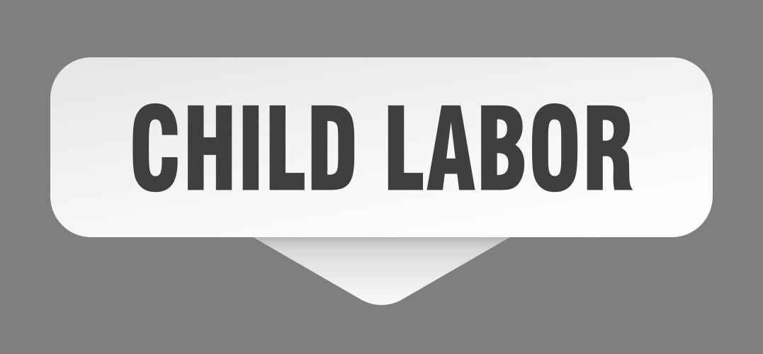 Child labor sticker sign Royalty Free Vector Image