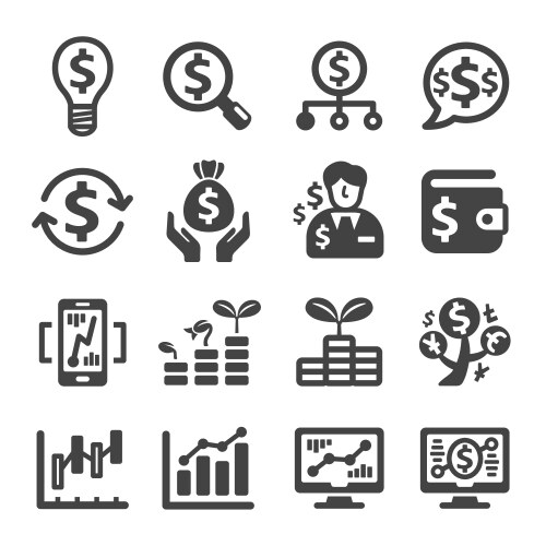 Investment icons infographic design template Vector Image