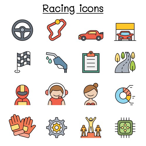 Speed icon set in thin line style Royalty Free Vector Image