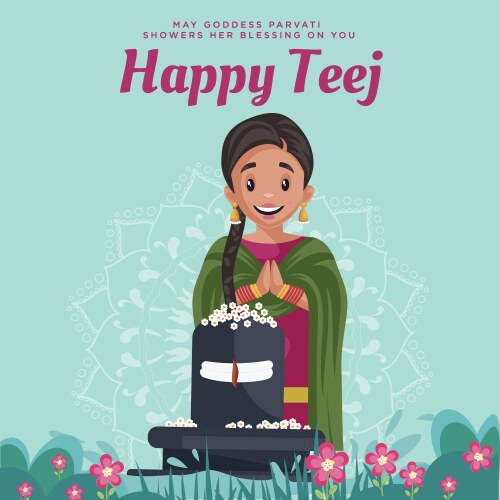 Banner design of happy hartalika teej Royalty Free Vector