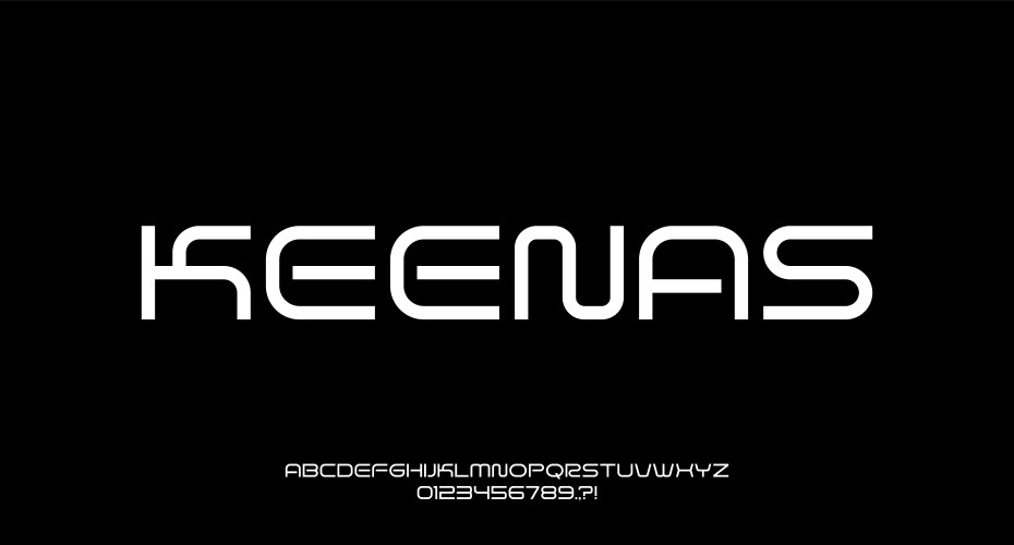 Futuristic technology font typeface Royalty Free Vector