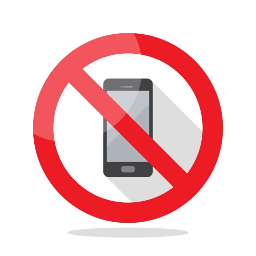 No cell phone sign Royalty Free Vector Image - VectorStock