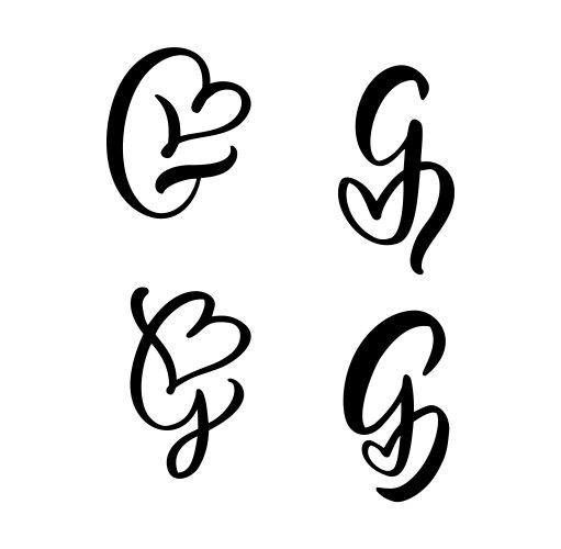 Vintage floral monogram letter f Royalty Free Vector Image