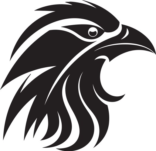 Raven silhouette geometric insignia black raven Vector Image