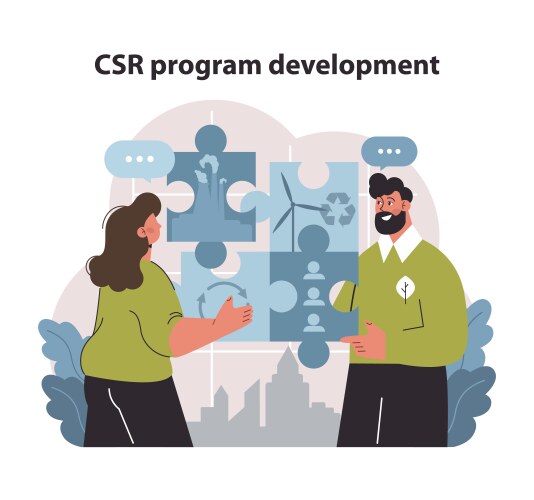 Csr strategy assembly visual collaborative Vector Image
