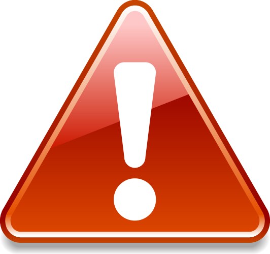 Exclamation warning sign Royalty Free Vector Image