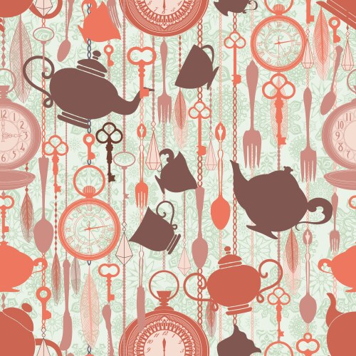 Antique background with tea party theme Royalty Free Vector