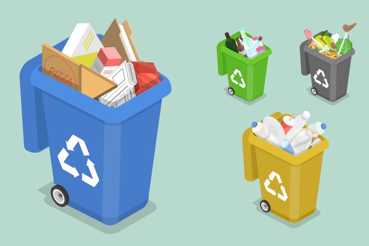 Waste management isometric concept Royalty Free Vector Image