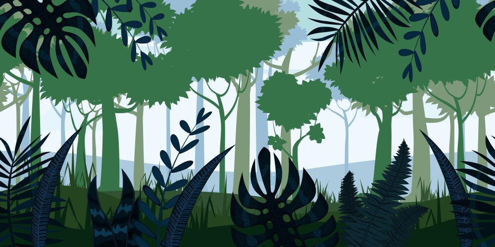 Background of landscape with deep jungle Vector Image