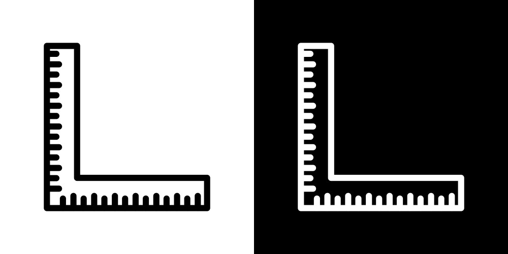 Ruler combined icon set geometry ruler tool Vector Image