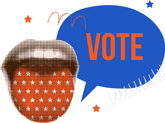 2024 election pop art collage banner Royalty Free Vector