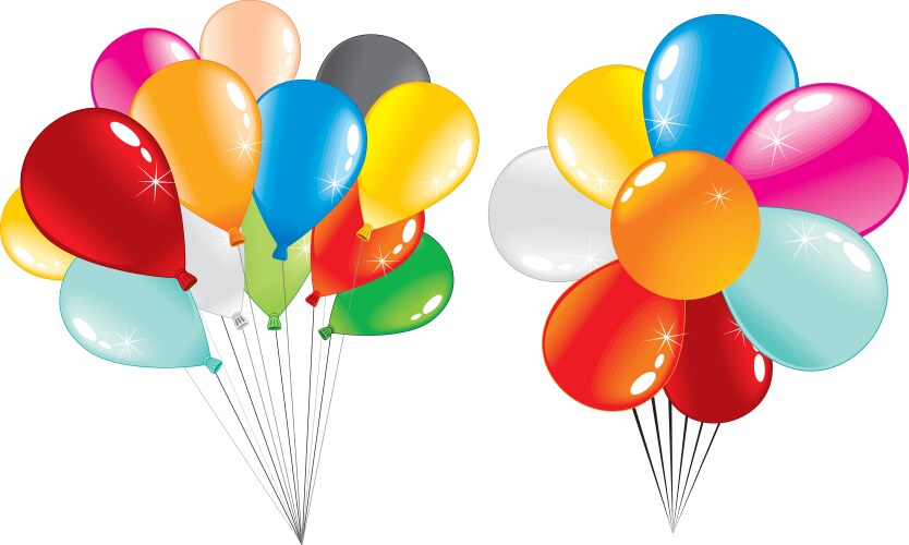Balloon set bunch balloons colorful Royalty Free Vector