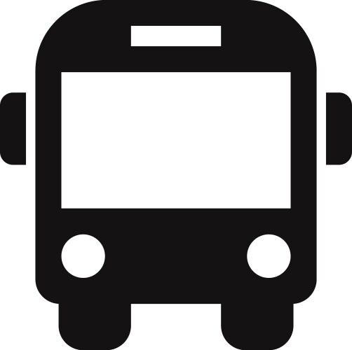 Front bus black and white icon Royalty Free Vector Image