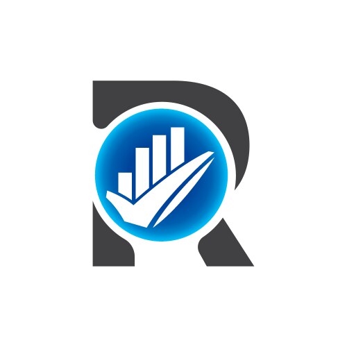 Letter r logo template colorful Royalty Free Vector Image