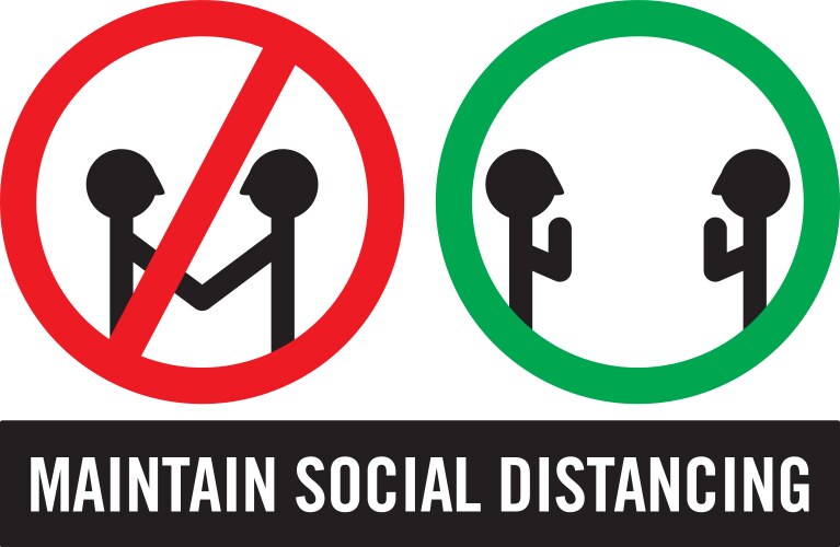 Social distancing signage or floor sticker Vector Image