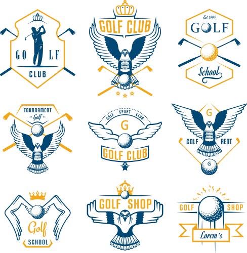 Golf club logos Royalty Free Vector Image - VectorStock