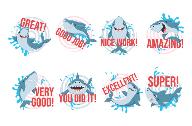 Shark Stickers Sticker Vector Images (over 2,900)