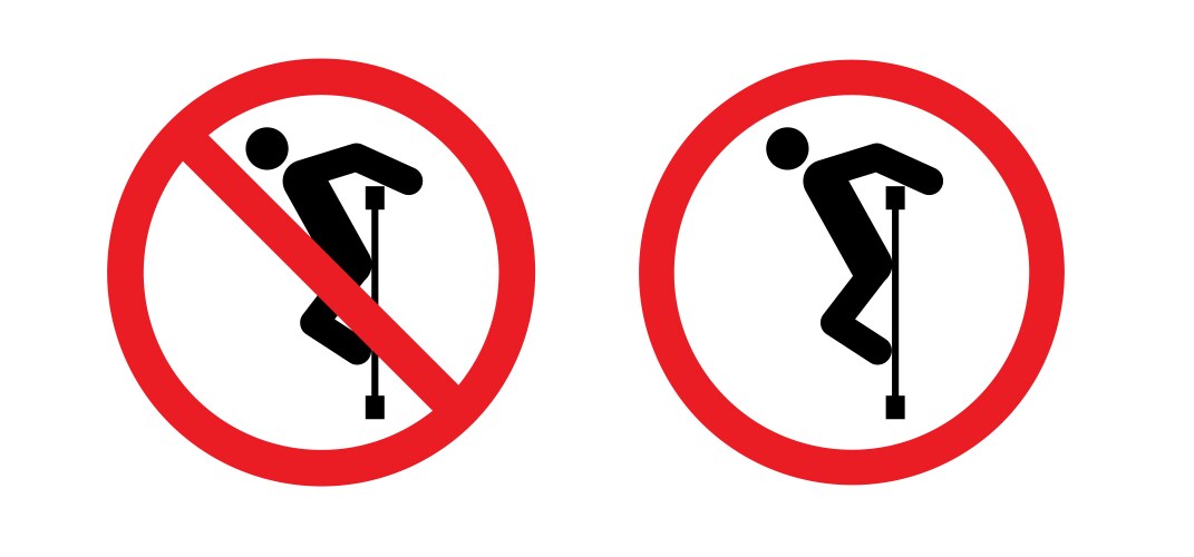 Caution signboard safety icon do not lean Vector Image