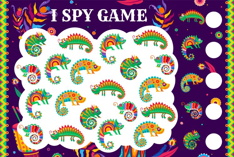 Shadow match game with cartoon mexican chameleon Vector Image