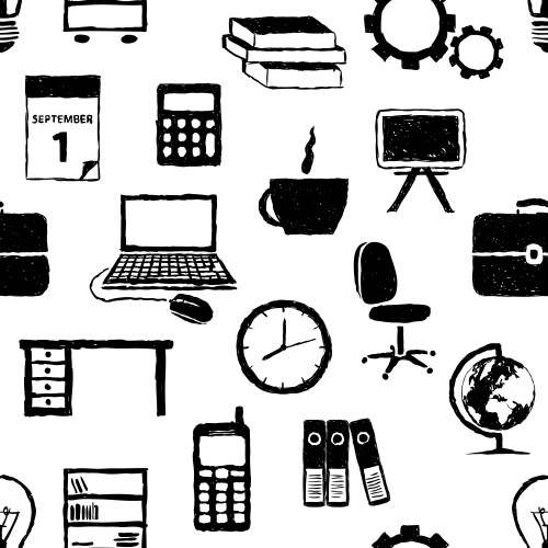 Office seamless pattern Royalty Free Vector Image