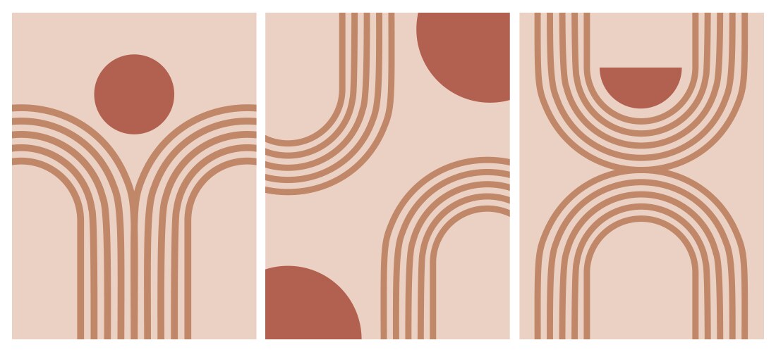 Art deco arch frames gold line pattern borders Vector Image